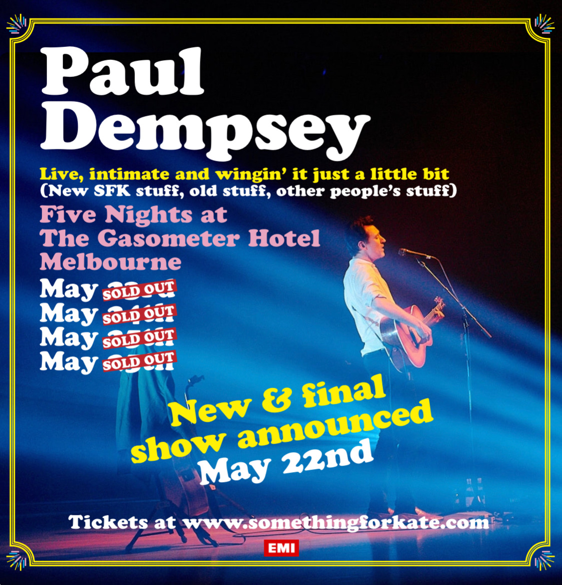 Fifth and final show added & sold out for Paul Dempsey at Gasometer ...